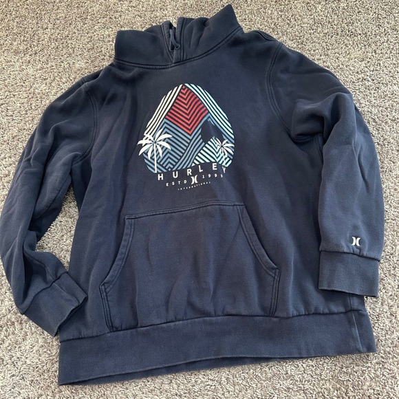 Hurley | Shirts | Hurley Xxl Hoodie Mens Blue Palm Tree Graphic ...
